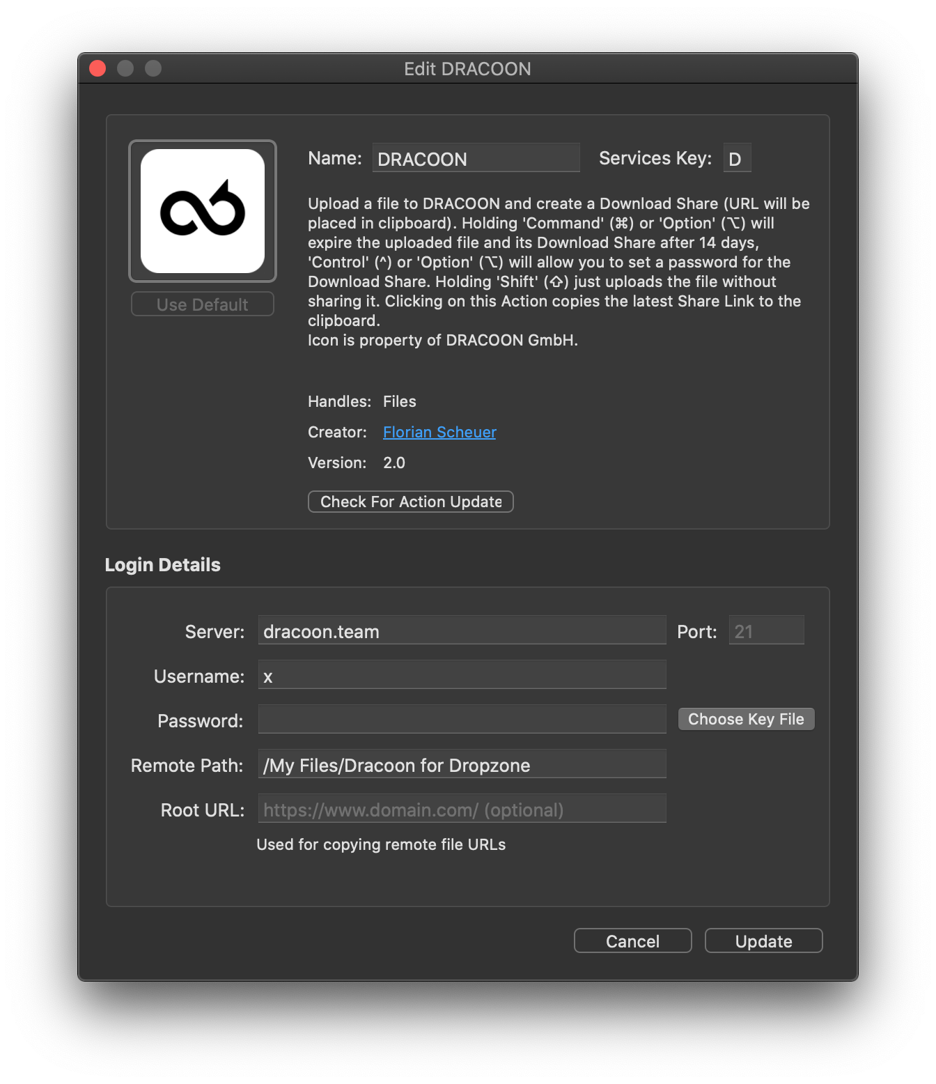 GitHub - F-Pseudonym/dracoon-for-dropzone: Action for Dropzone to ...